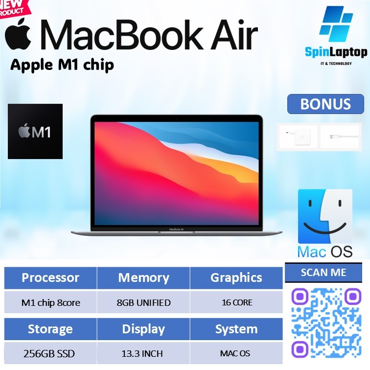 Jual Ibox Macbook Air 2020 M1 7C GPU Ram 8GB ssd 256GB 13.3 inch Gray ...