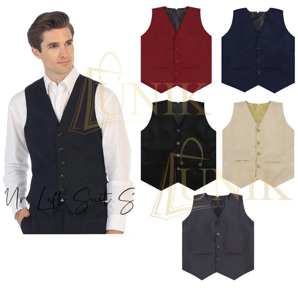 Jual ROMPI JAS VEST PRIA SLIMFIT BAHAN DRILL PREMIUM | Shopee Indonesia