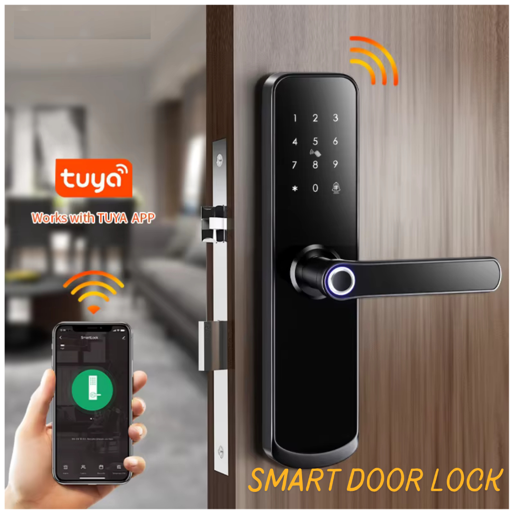 Jual PROMO Smart Door Lock XR24 Kunci Pintu Sidik Jari Password Card RFID Alarm Gagang pintu ...