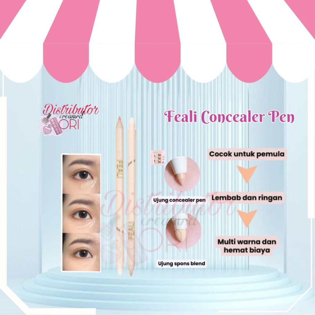 Jual [BPOM] FEALI Concealer Pen + Spons Eye Pencil Concealer Stick Pen ...
