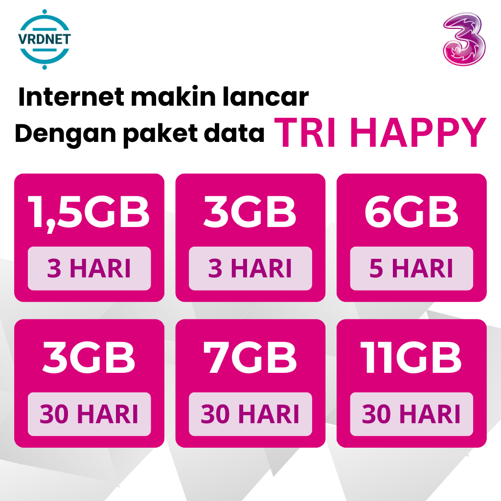 Jual Kuota 3 Murah - Paket Data Tri 30 Hari | Shopee Indonesia