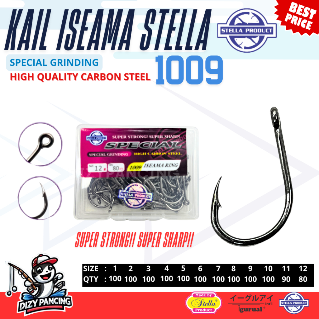 Jual Mata Kail Pancing Iseama Stella 1009 Karbon Isi 100Pcs Tajam Kuat ukuran kecil ikan nila ...