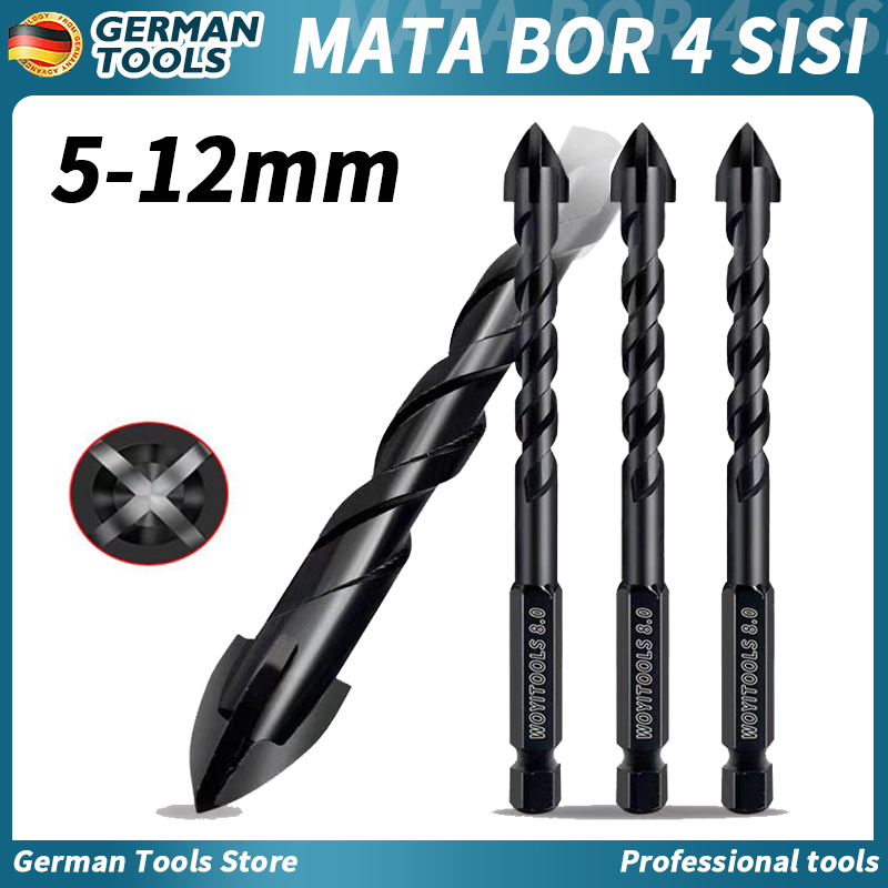 Jual German tools Mata Bor Silang 5-12MM （COD）multifungsi black cross ...