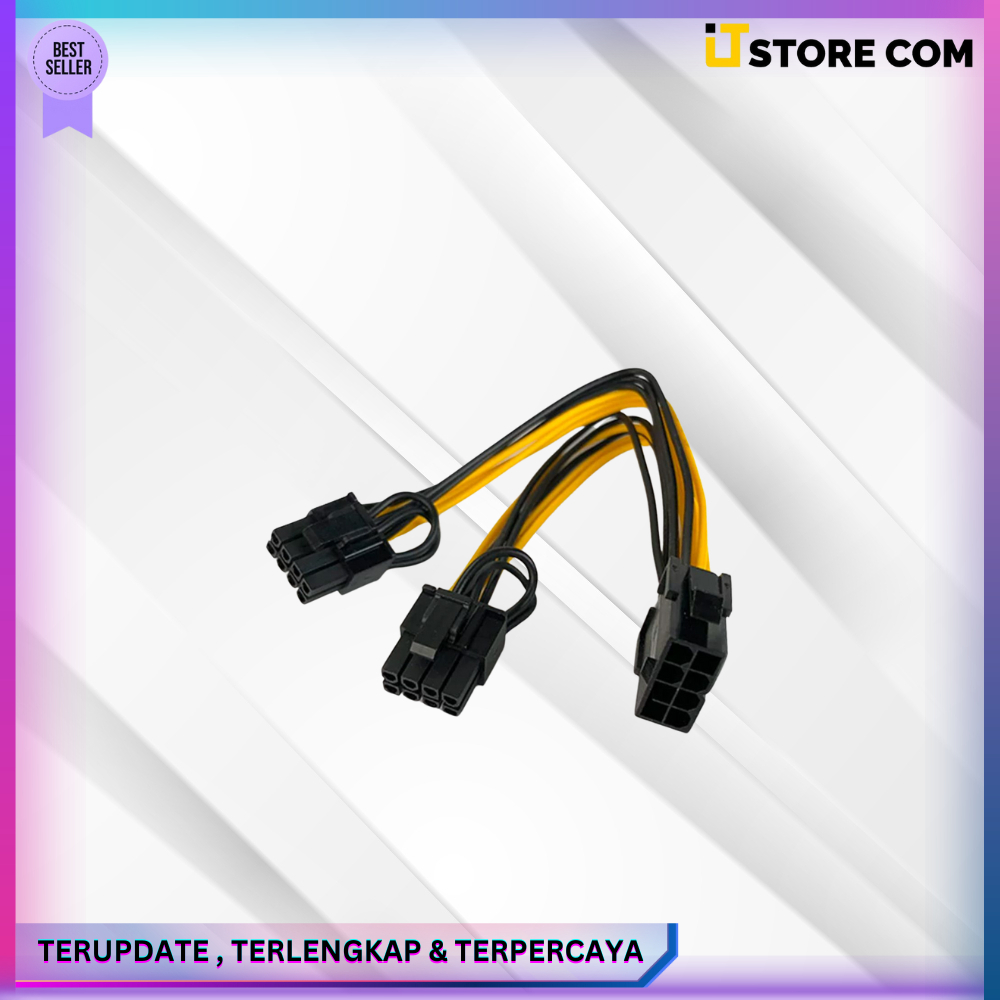 Jual KABEL POWER VGA 6 PIN TO 2 DUAL 8 PIN PCIE PCI-E CABLE GPU ...
