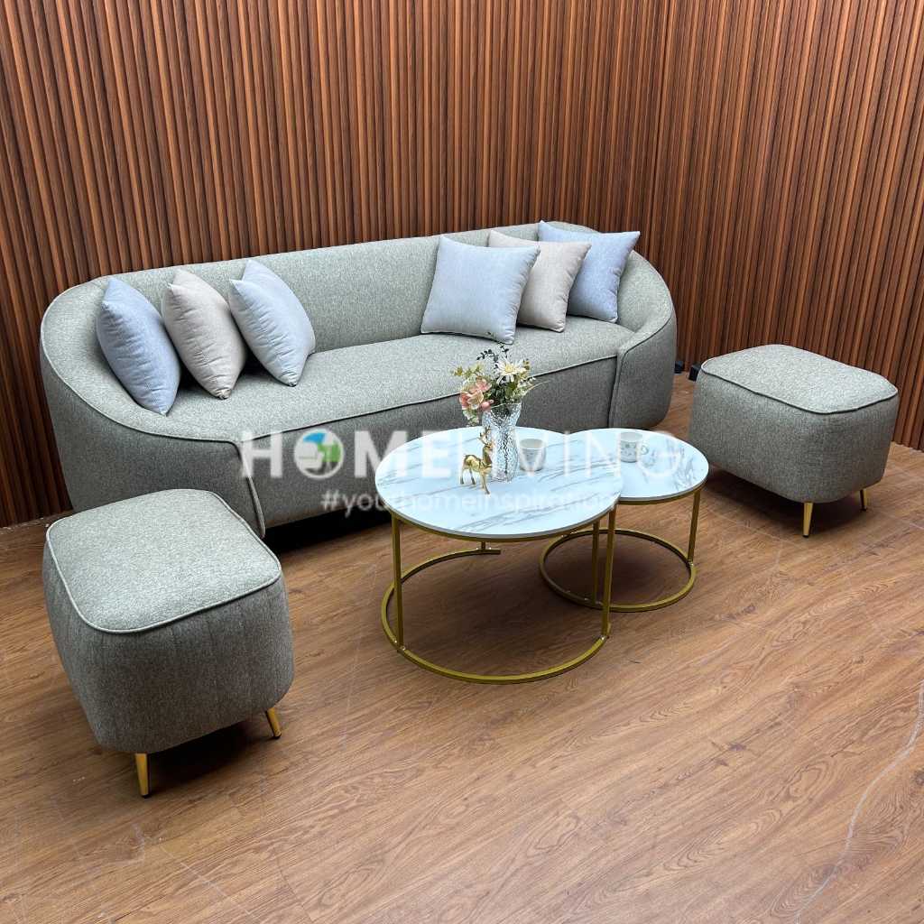 Jual HOMELIVING-SOFA CURVE NORDIC - SAFA DUDUKA 3 + 2 STOOL - SOFA ...