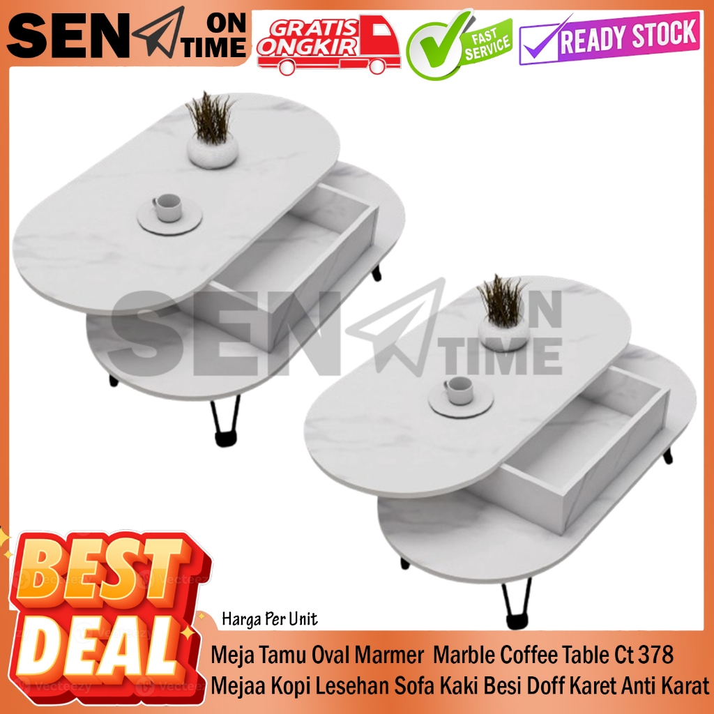 Jual [Kargo] Meja Tamu Oval Marmer Marble Coffee Table Ct 378 Mejaa ...