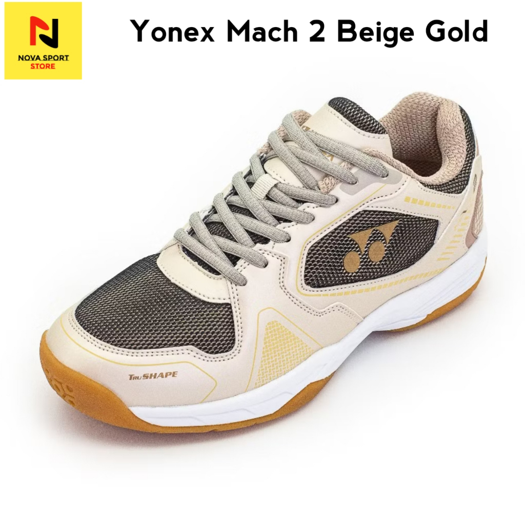 Jual Yonex Sepatu Badminton Mach 2 Beige Gold | Shopee Indonesia