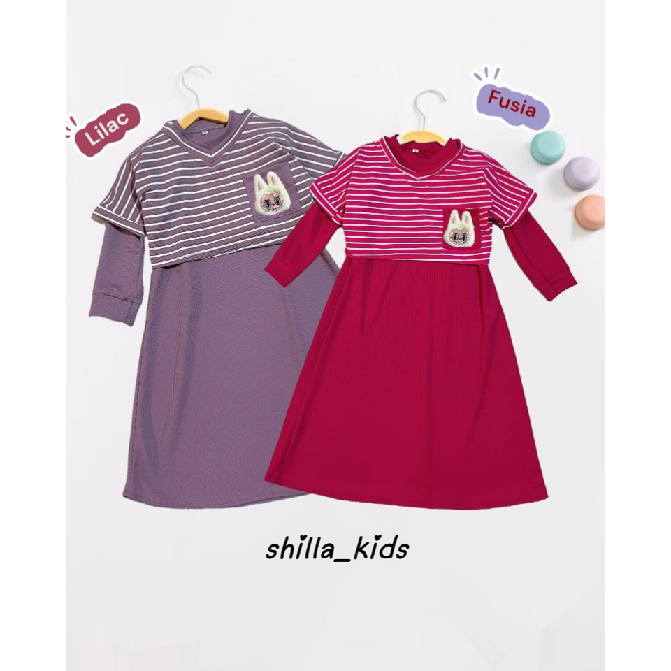 Jual Gamis Anak Perempuan Model Rompi Salur Karakter Boneka Labubu Usia ...