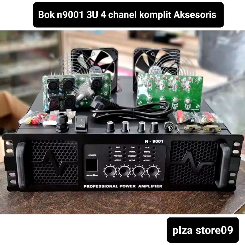 Jual Bok power amplifier N9001 3U 4chanel box power N9001 4ch ukuran 3U lengkap aksesoris ...