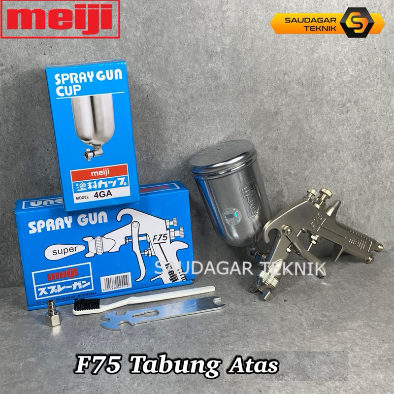 Jual Spray Gun Meiji F75 Tabung Atas Tabung Bawah Alat Semprot Cat ...