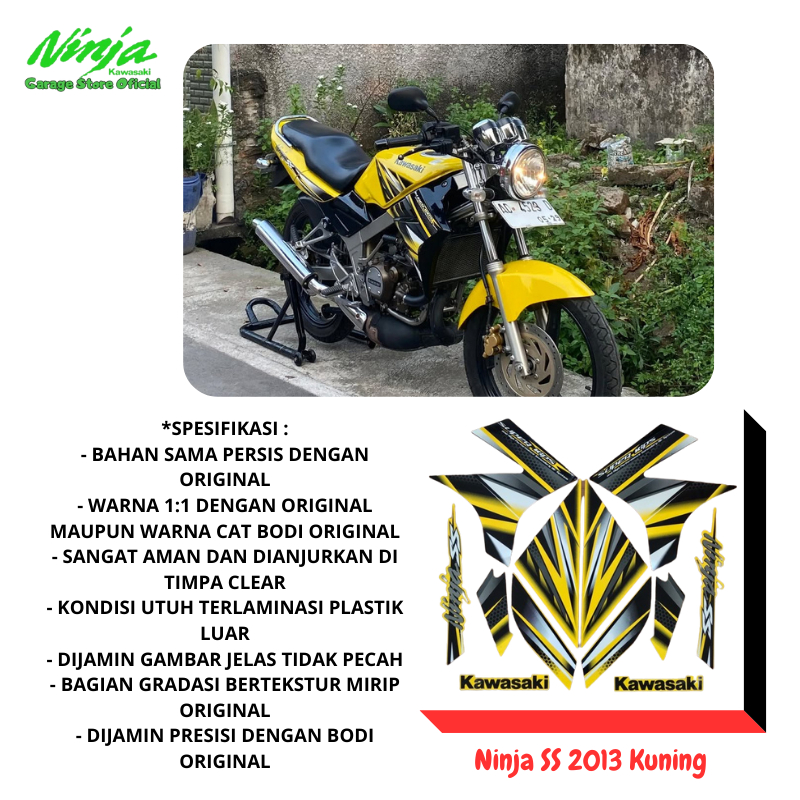 Jual Striping Kawasaki Ninja SS Kuning 2013 Original ( Metalik ) High ...