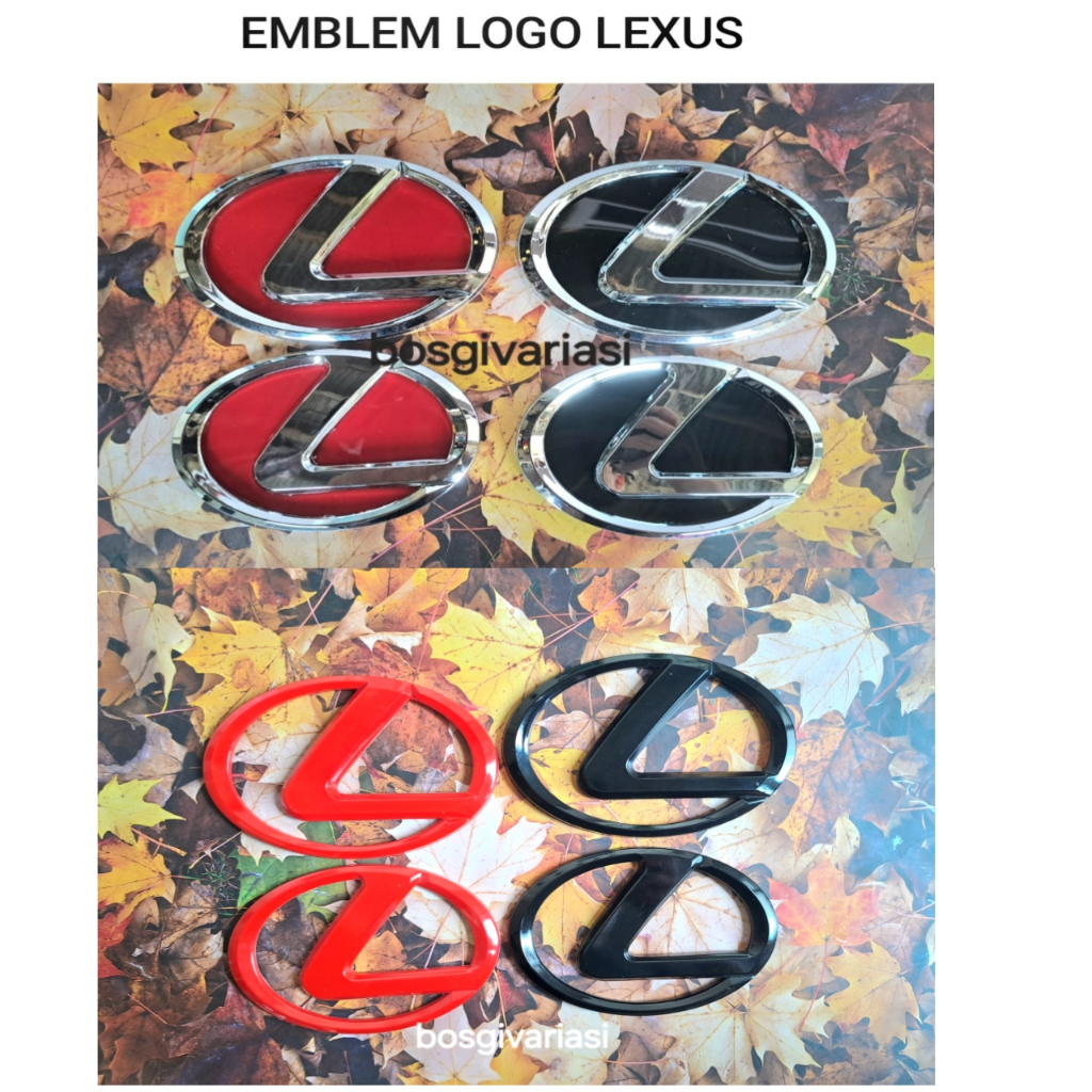 Jual Logo Lexus merah hitam / emblem mobil Lexus ukuran 13cm 14 cm ...