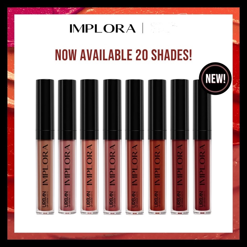 Jual BPOM Implora Urban Lip Cream Matte Shade 01 tahan lama Cocok untuk ...