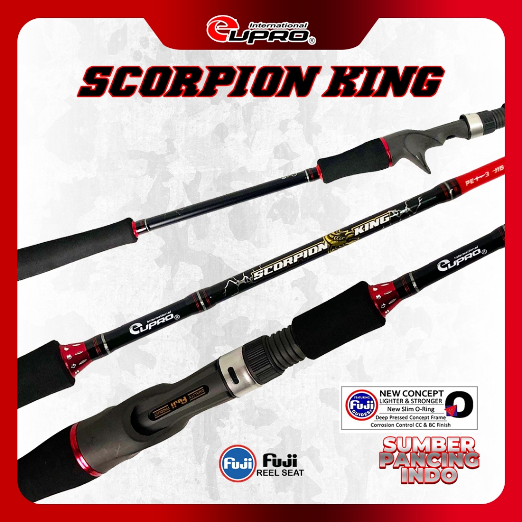 Jual EUPRO Joran Pancing Spinning & Overhead SCORPION KING 601 180CM High Carbon Graphite Super ...