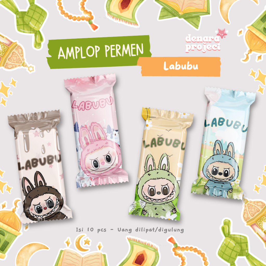 Jual (12 PCS) Amplop Labubu Permen Jumbo Lebaran Idul Fitri 2025 ...