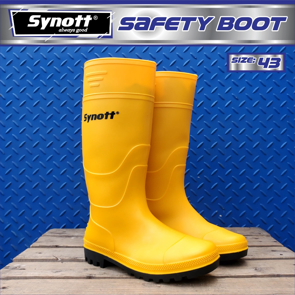 Jual Sepatu Boot Extra Tinggi Synott PVC Kuning Nyaman Lentur Ringan ...