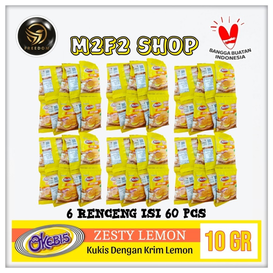 Jual Okebis Cookies Cream Zesty Lemon | Kukis Krim Jeruk Lemon Sachet ...