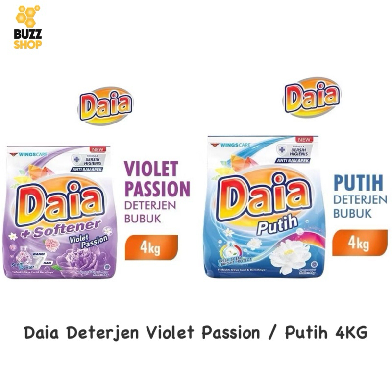 Jual Daia Detergen Bubuk Violet Passion / Daia Putih - 4KG | Shopee ...