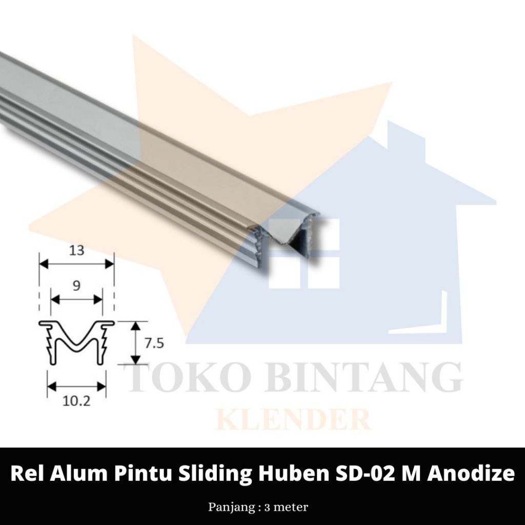 Jual Rel Alum Pintu Sliding Huben SD-02 M Anodize | Shopee Indonesia