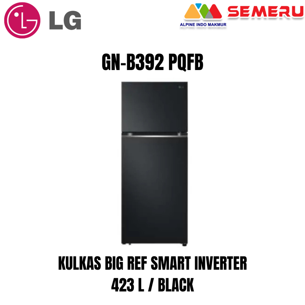 Jual LG KULKAS BIG REF SMART INVERTER 423 L / BLACK GN-B392 PQFB ...