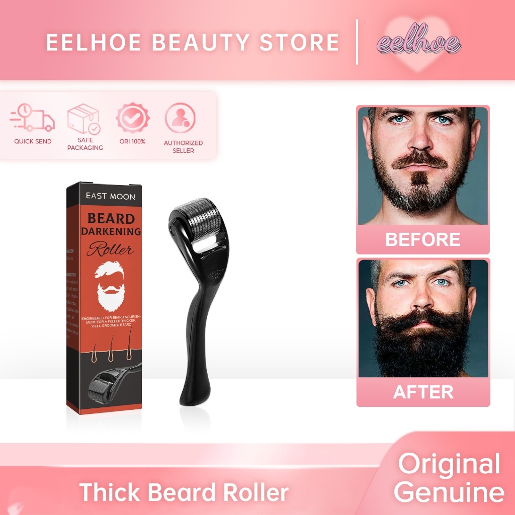 Jual East Moon Derma Roller / Beard Roller 0.5 mm Beard Growth Kit ...