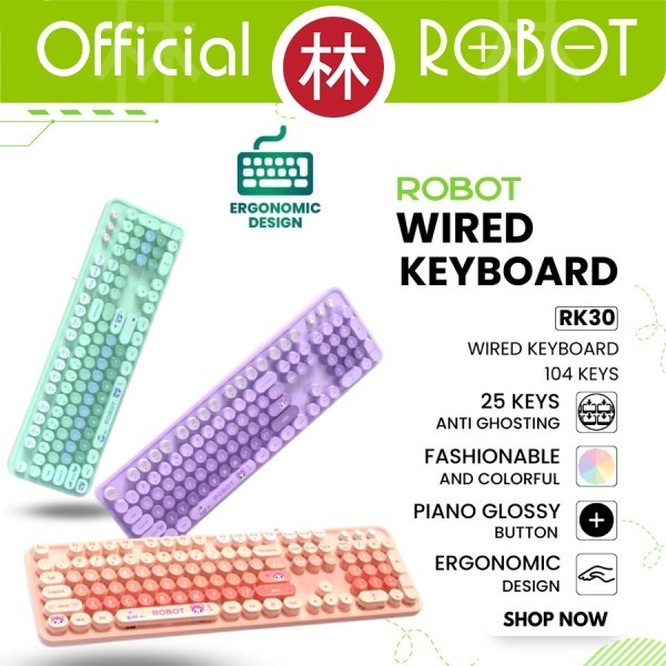 Jual Robot RK30 Wired Keyboard Fashionable Mixed Color 25 Tombol Anti ...