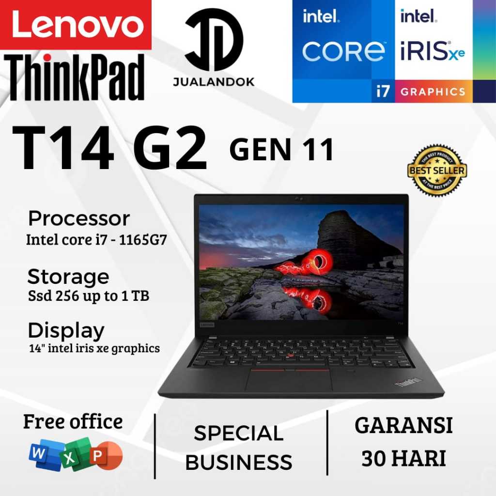 Jual Laptop Lenovo ThinkPad T14 G2 Core i7 Gen 11 - RAM 40GB - SSD 1TB ...