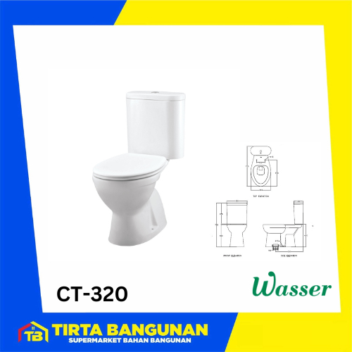 Jual WASSER CT-320 KLOSET/ CLOSET/ TOILET/ WC DUDUK AS 50 CM SEAT COVER ...