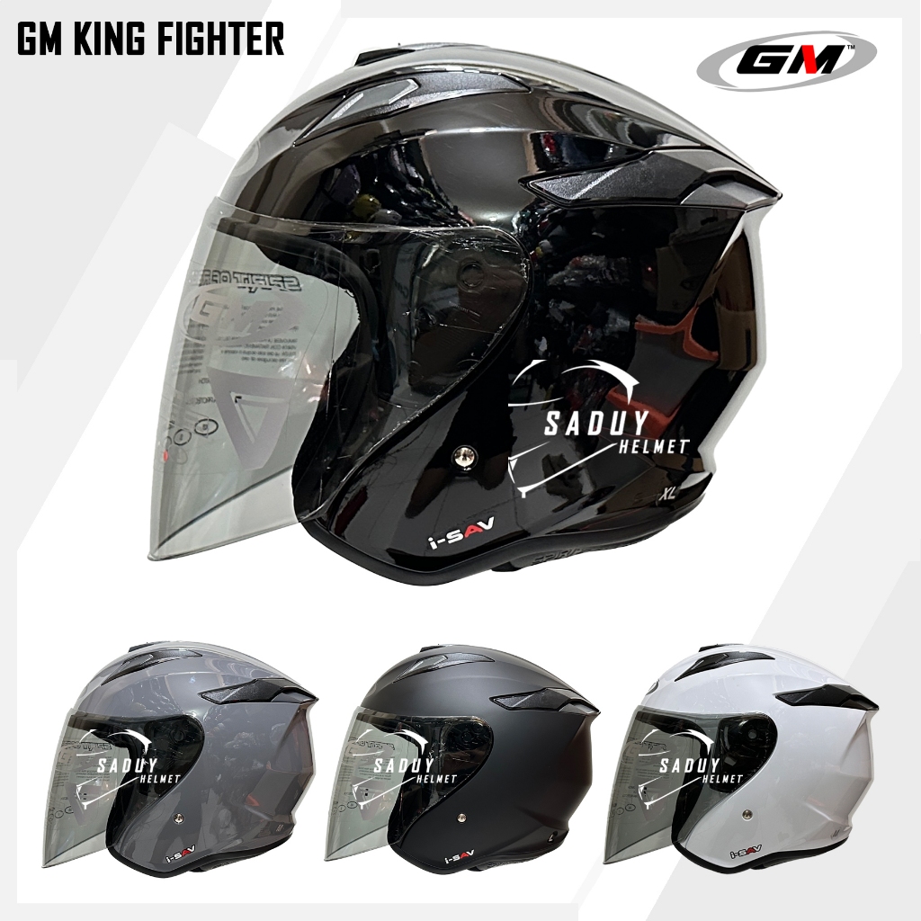 Jual HELM GM KING FIGHTER SOLID ORIGINAL | Shopee Indonesia