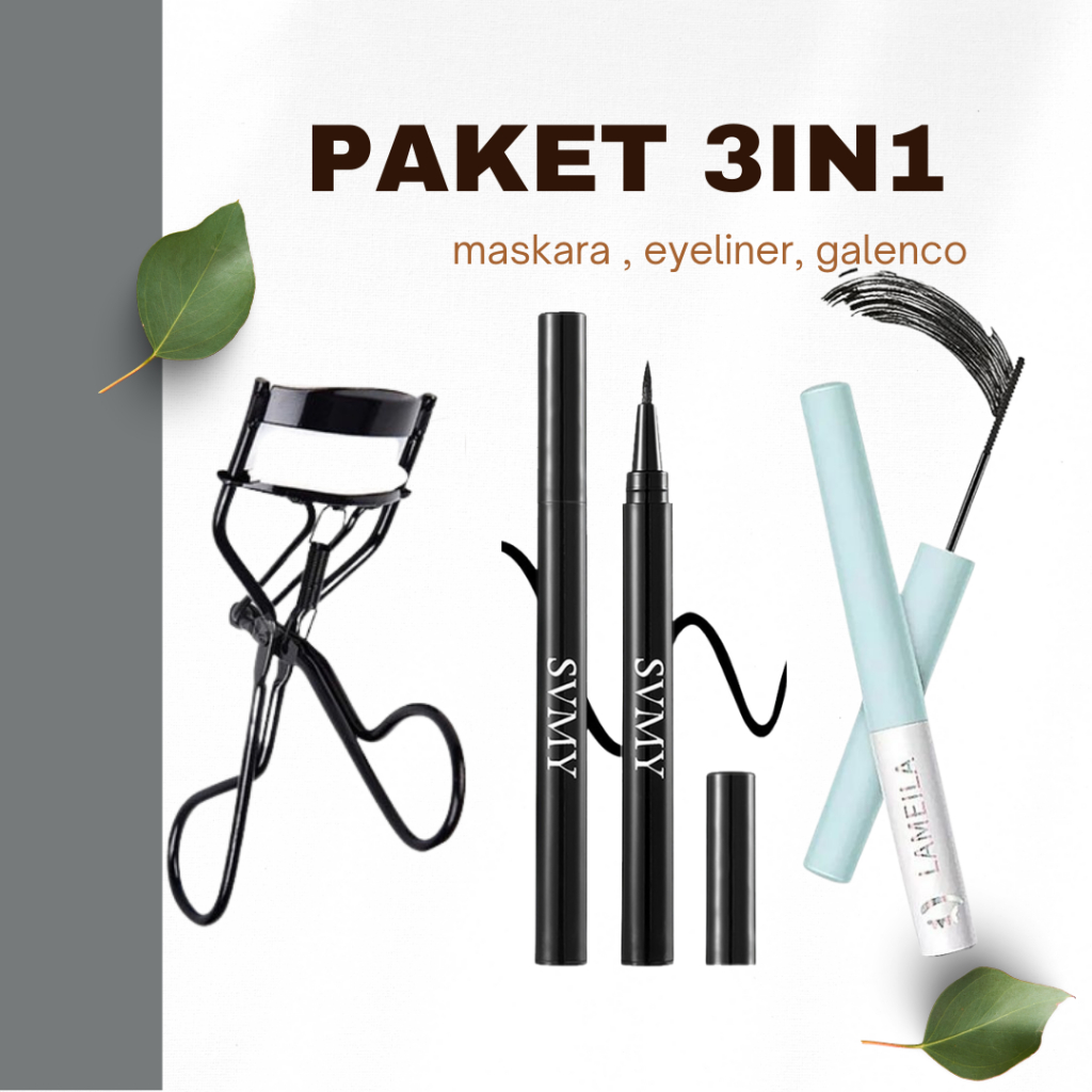 Jual paket 3in1 maskara biru / penjepit bulumata/eyeliner paket ...