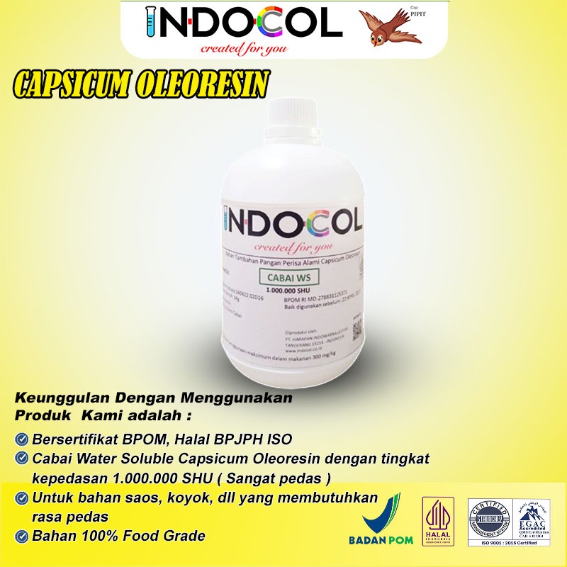 Jual INDOCOL CAPSICUM WATER SOLUBLE (MINYAK CABAI) 1.000.000 SHU ...