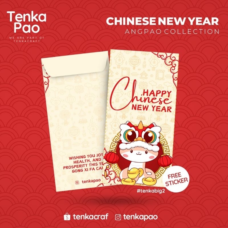 Jual 10 PCS PREMIUM LARGE ANGPAO CHINESE NEW YEAR 2025 ( Shio Ular ...