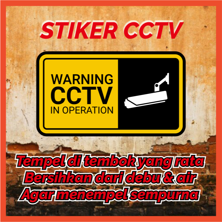 Jual STICKER AWAS CCTV STIKER CCTV STIKER PERINGATAN STICKER DINDING ...
