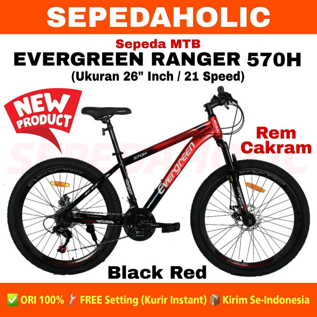 Jual Sepeda Gunung MTB EVERGREEN RANGER 570H 585H 545H Ukuran 26 27.5 ...