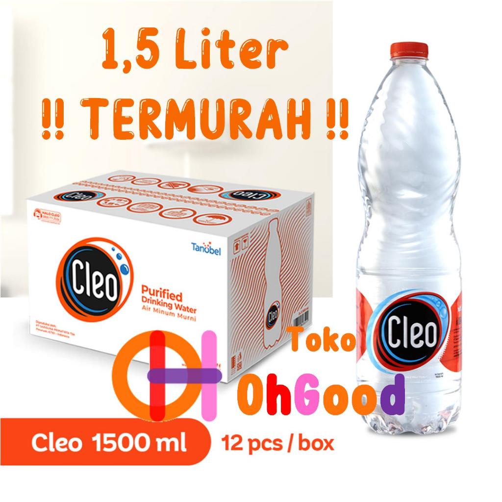 Jual Air minum mineral Cleo 1500mL 1500 mL 1.5L 1.5 L Liter isi 12 ...