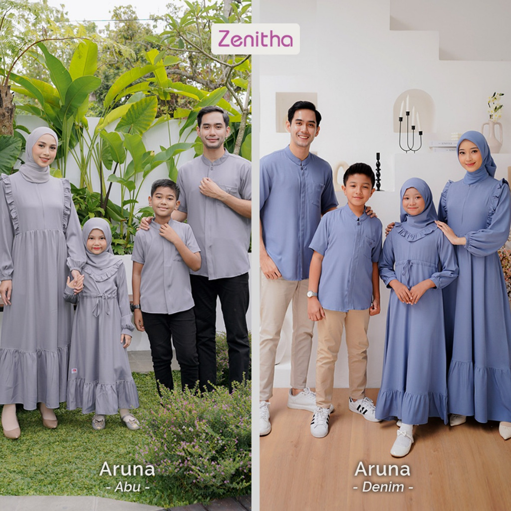 Jual [READY STOCK] Zenitha - Aruna Denim/Abu Sarimbit Keluarga Lebaran ...