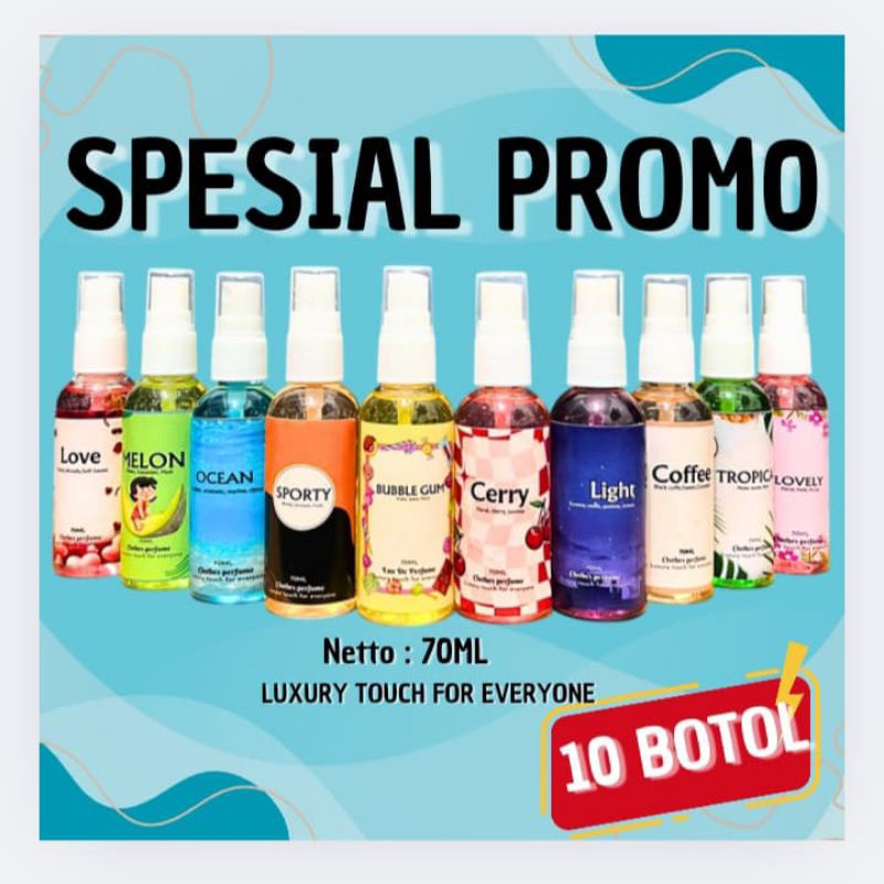 Jual [N] PAKET 10 BOTOL 70ML EAU DE PERFUME AROMA LENGKAP PRIA/WANITA/UNISEX | Shopee Indonesia