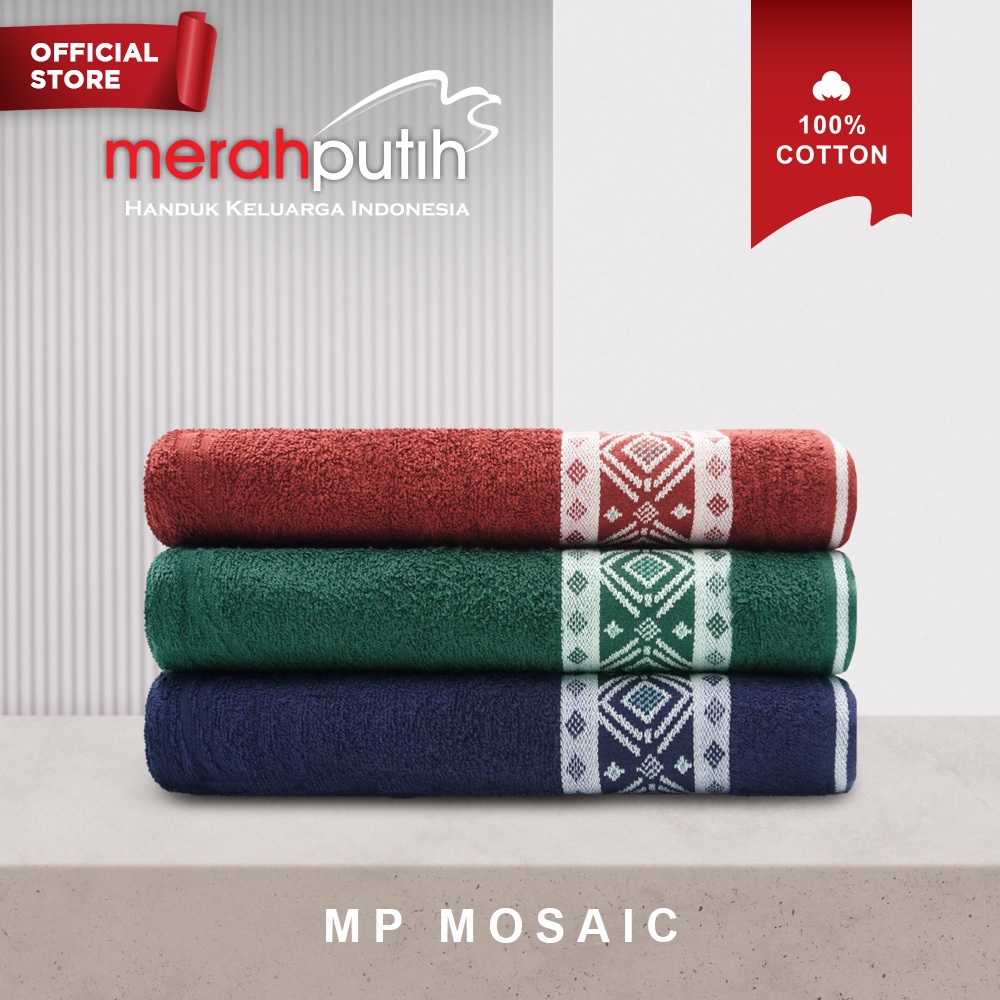 Jual Handuk Merah Putih Towel Mosaic 50 x 100 cm / Handuk Mandi ...