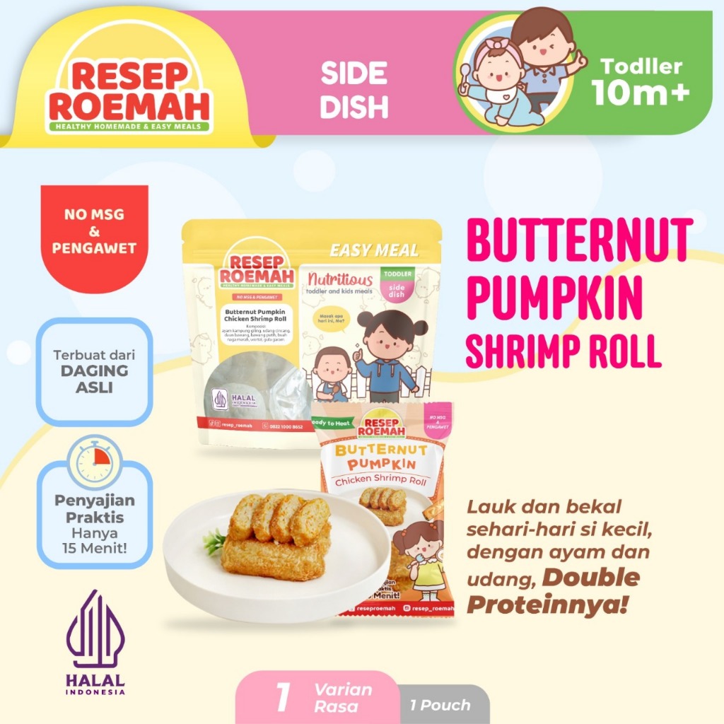 Jual Resep Roemah Butternut Pumpkin Chicken Shrimp Roll / Makanan Sehat ...