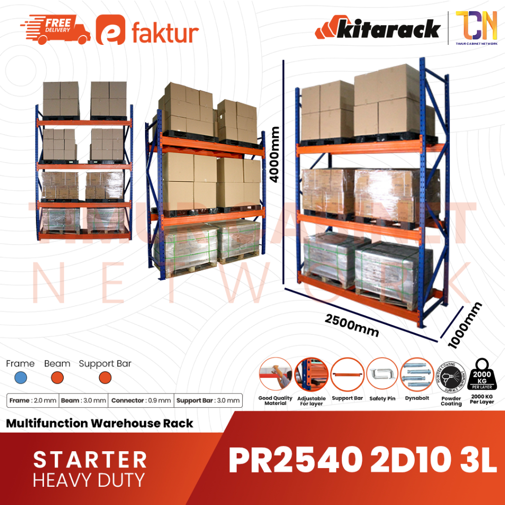 Jual KITARACK Rak Gudang Palet 2 TON Pallet Rack Heavy Duty Panjang 2 ...