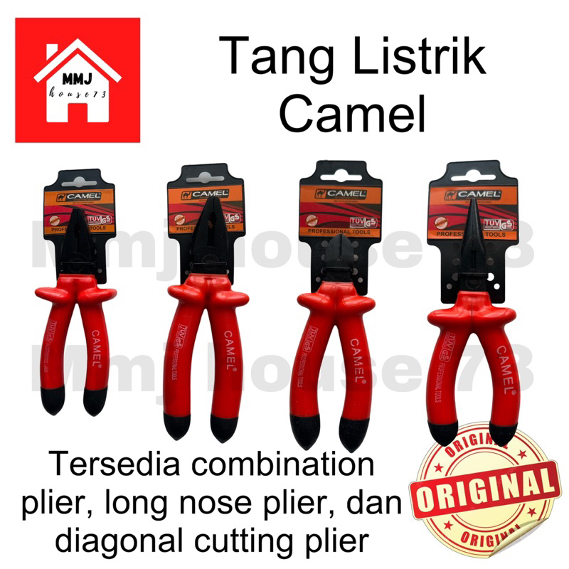 Jual Tang Listrik Camel / Kombinasi / Lancip / Potong Gagang Karet | Shopee Indonesia