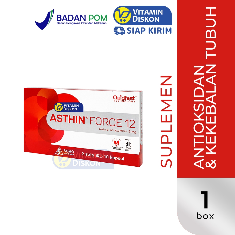Jual ASTHIN FORCE 12 MG | Astaxanthin Suplemen Daya Tahan Tubuh dan ...
