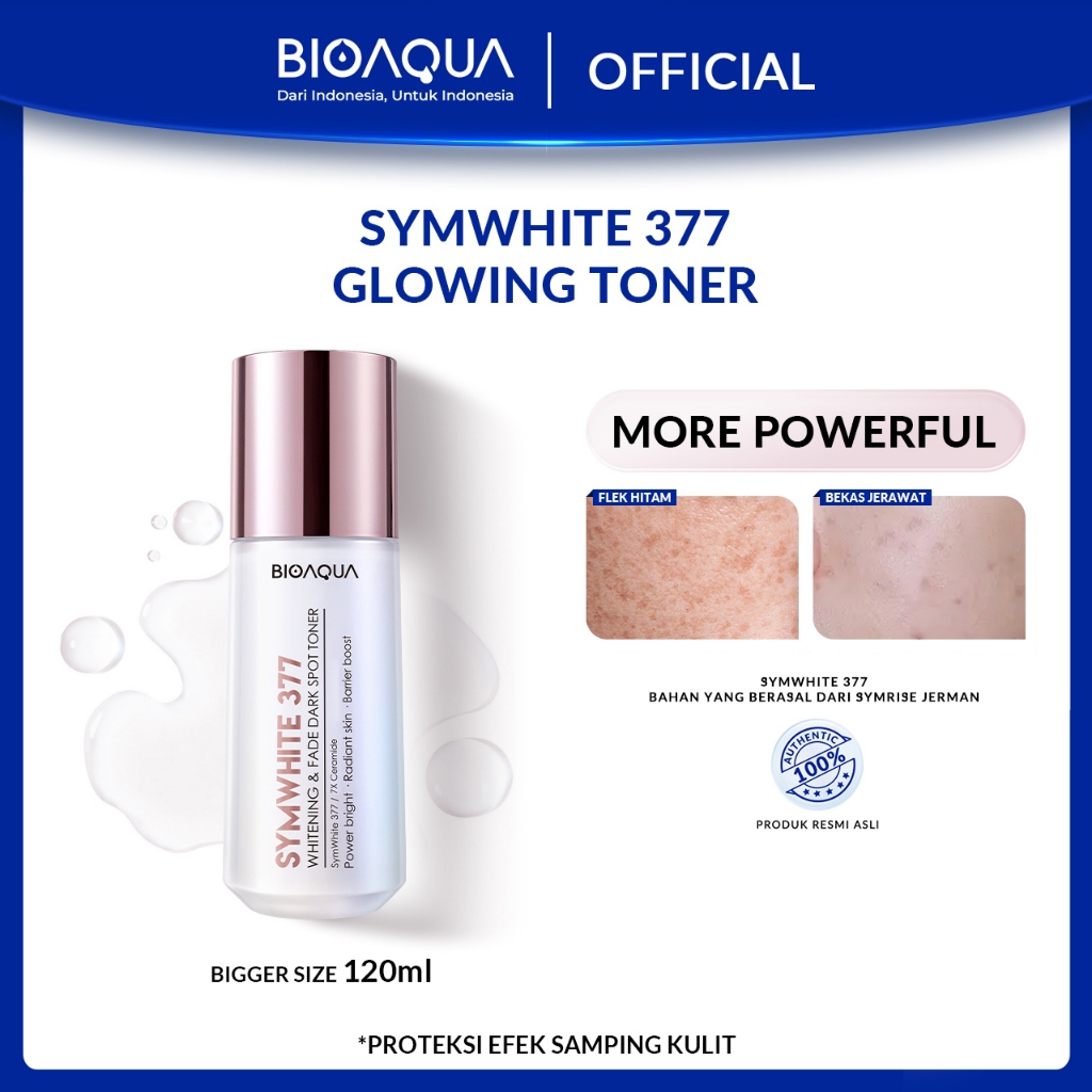 Jual BIOAQUA SymWhite 377 Whitening & Dark Spot Toner Wajah Glowing 120ml | Shopee Indonesia