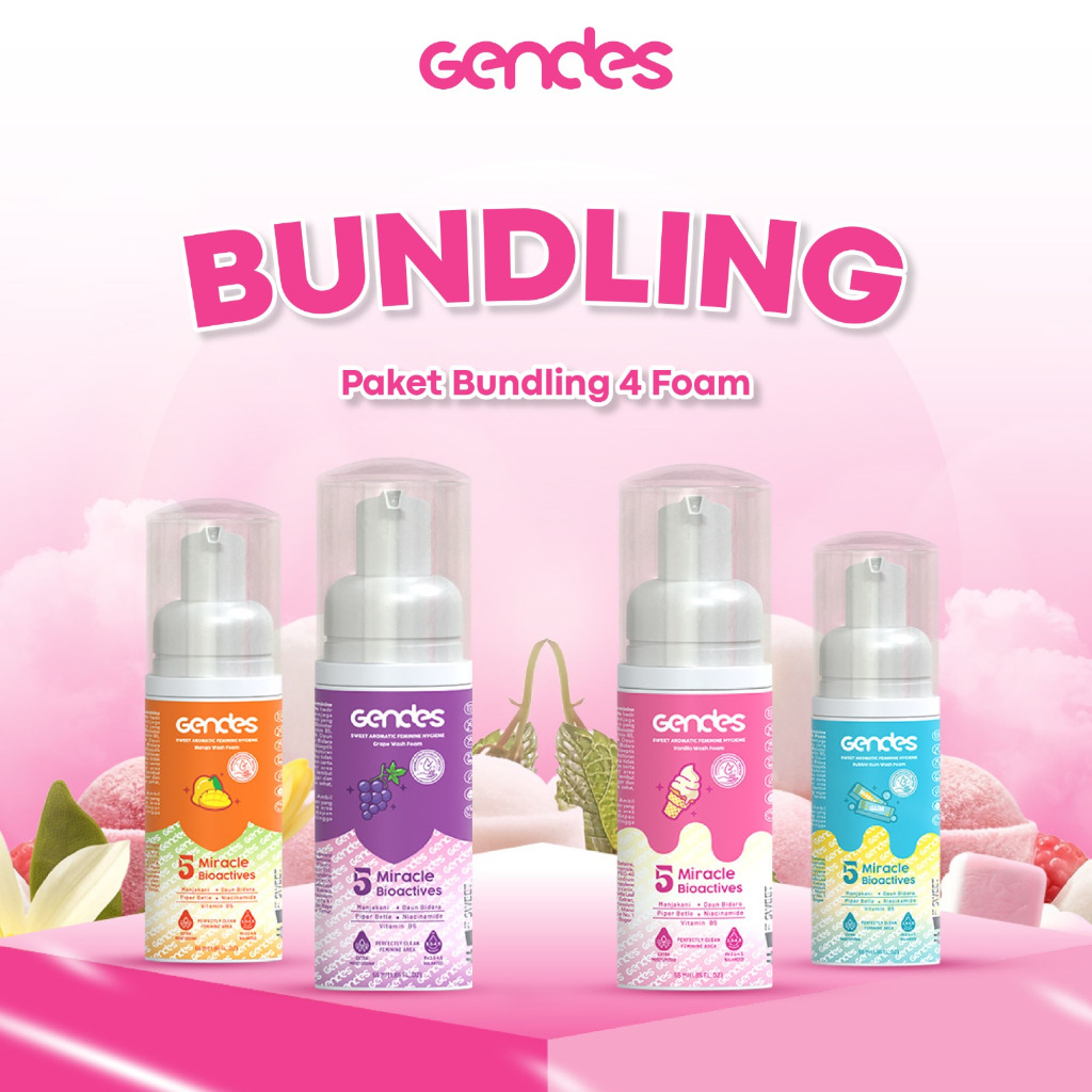 Jual Gendes bundling Sweet Aromatic Wash Foam With vanilla, Bubble Gum ...