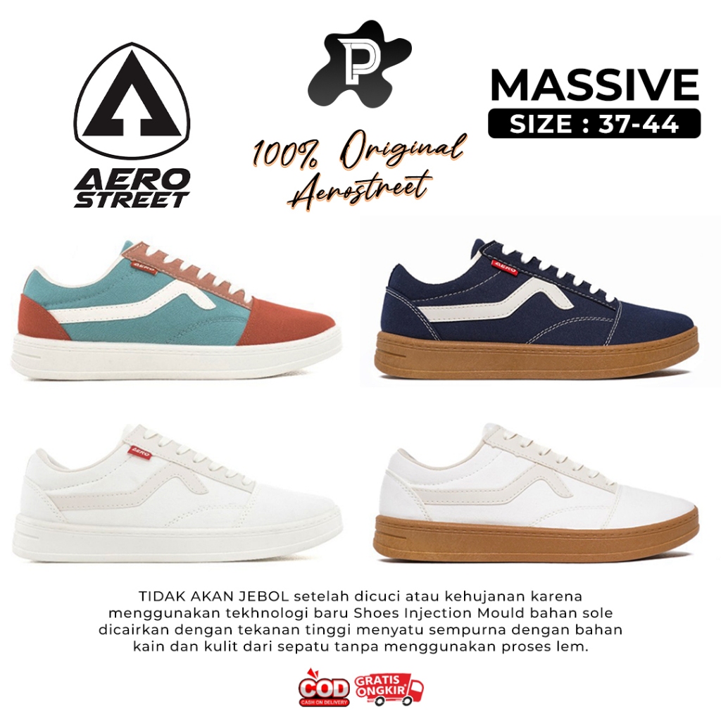 Jual Aerostreet 37-44 Massive 2.0 Low Biru Merah Bata / Navy Gum ...