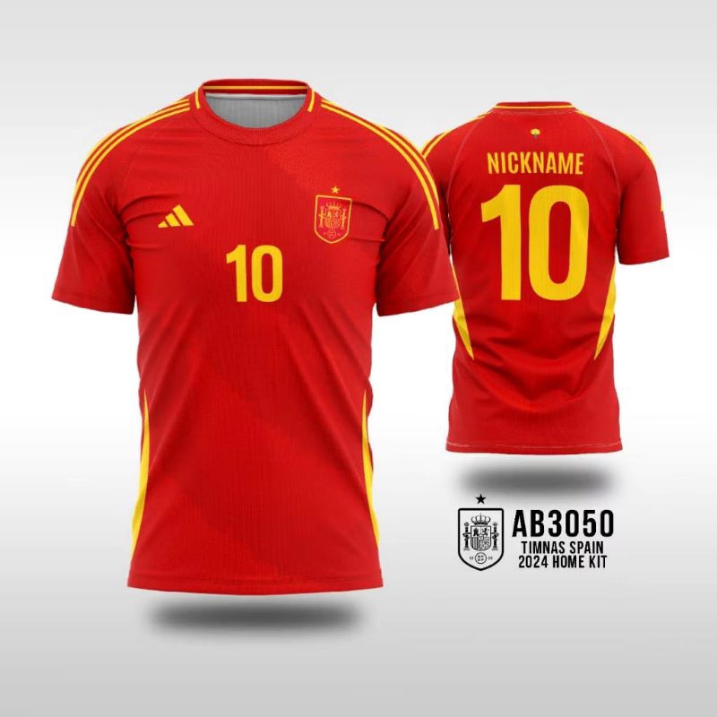 Jual JERSEY TIMNAS SPAIN TAHUN 2024 GRATIS NAMA, NOMOR | Shopee Indonesia