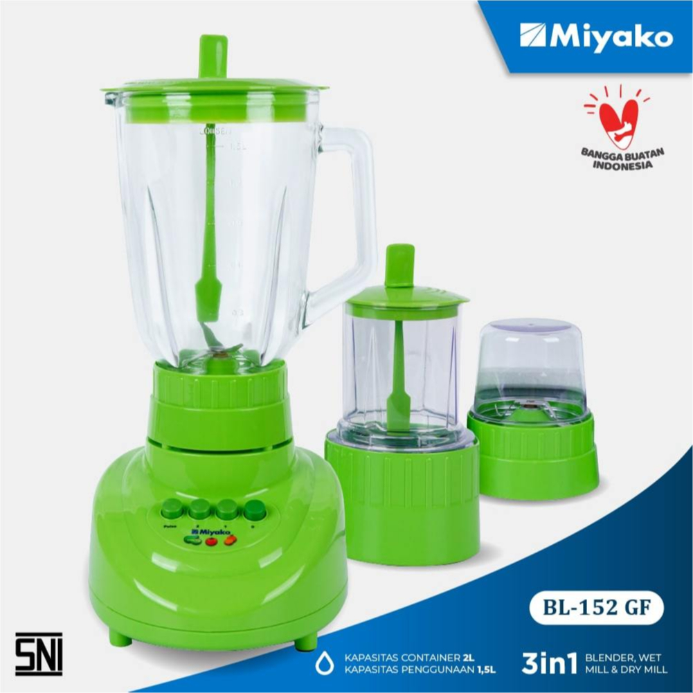 Jual BLENDER MIYAKO ( KACA ) 1,5 LITER BL-152GF BERGARANSI RESMI | Shopee Indonesia