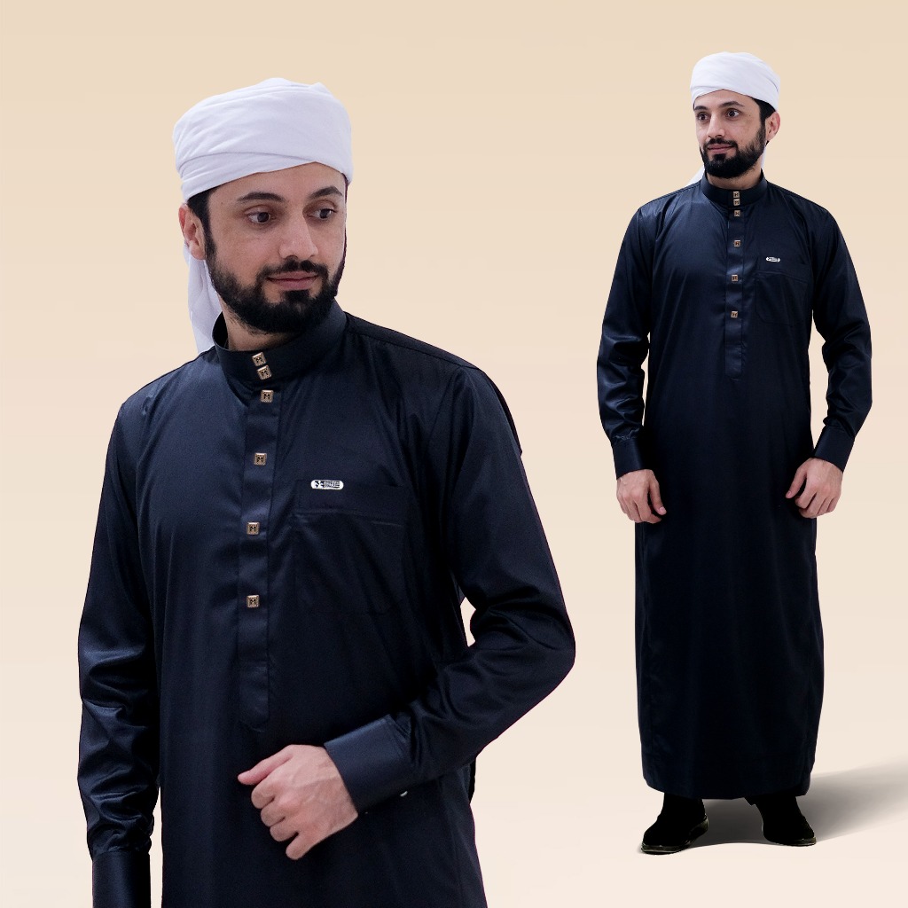 Jual Gamis Jubah Saudi Pria Muslim Dewasa Lengan Panjang Manset Thuba ...