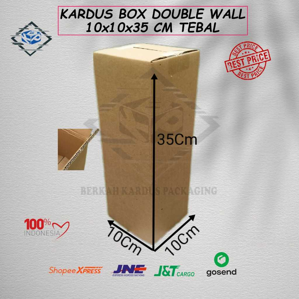 Jual Kardus box 10x10x35 cm Tebal double wall | Shopee Indonesia