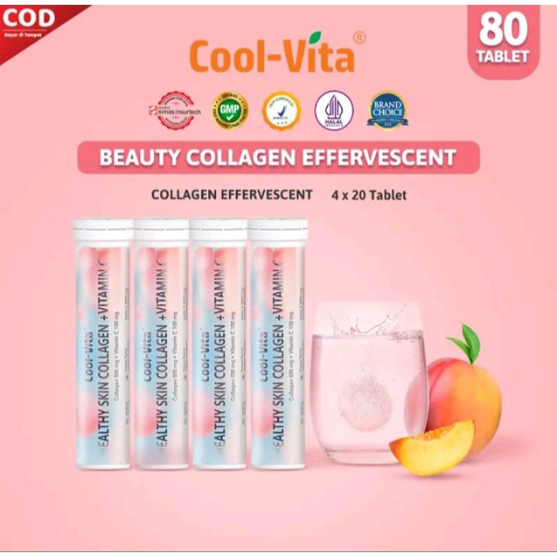Jual Cool-Vita Beauty Collagen Effervescent 80 Tablet [4TUBE] Jaminan ...